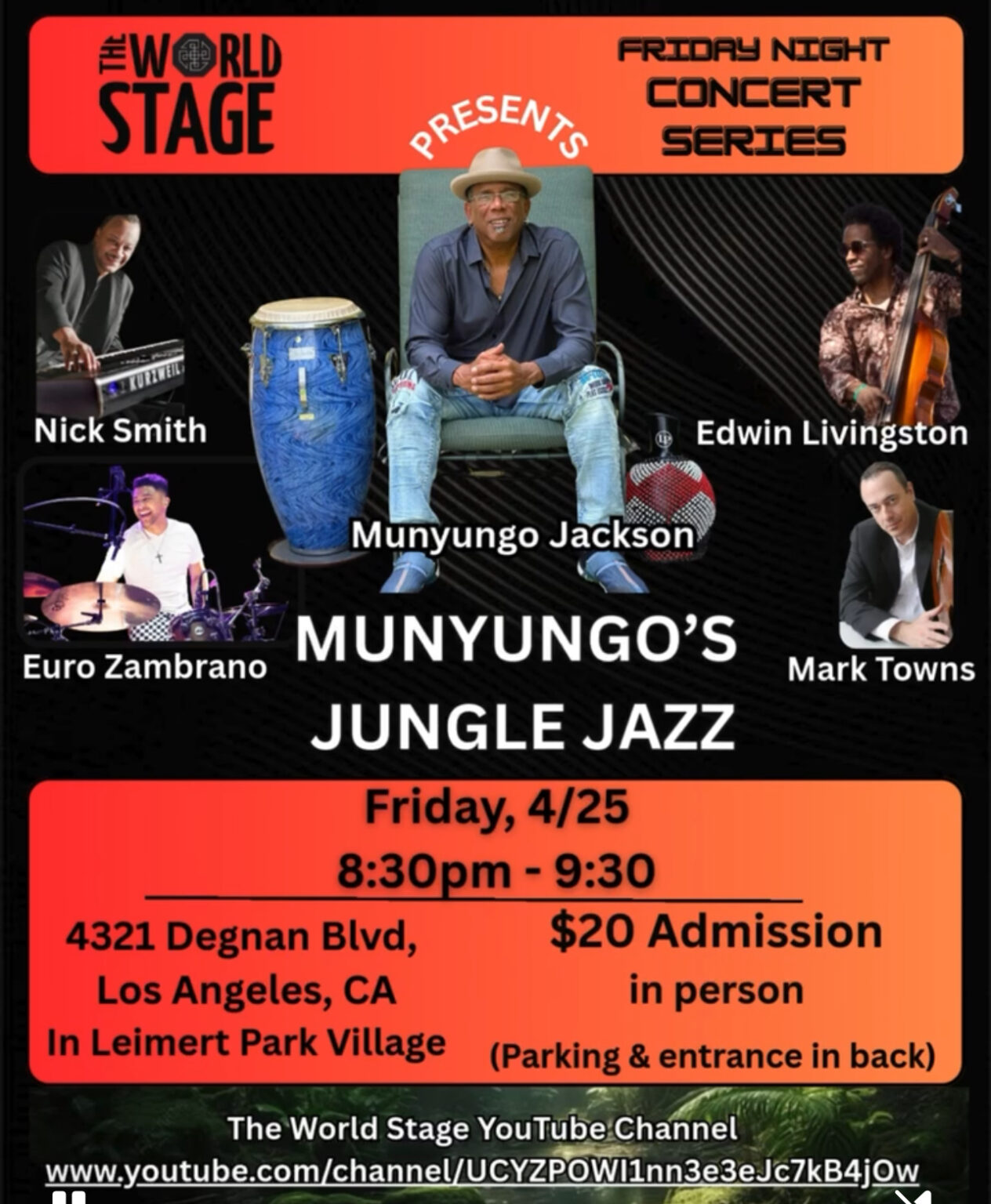 Munyungo's Jungle Jazz at The World Stage April 25